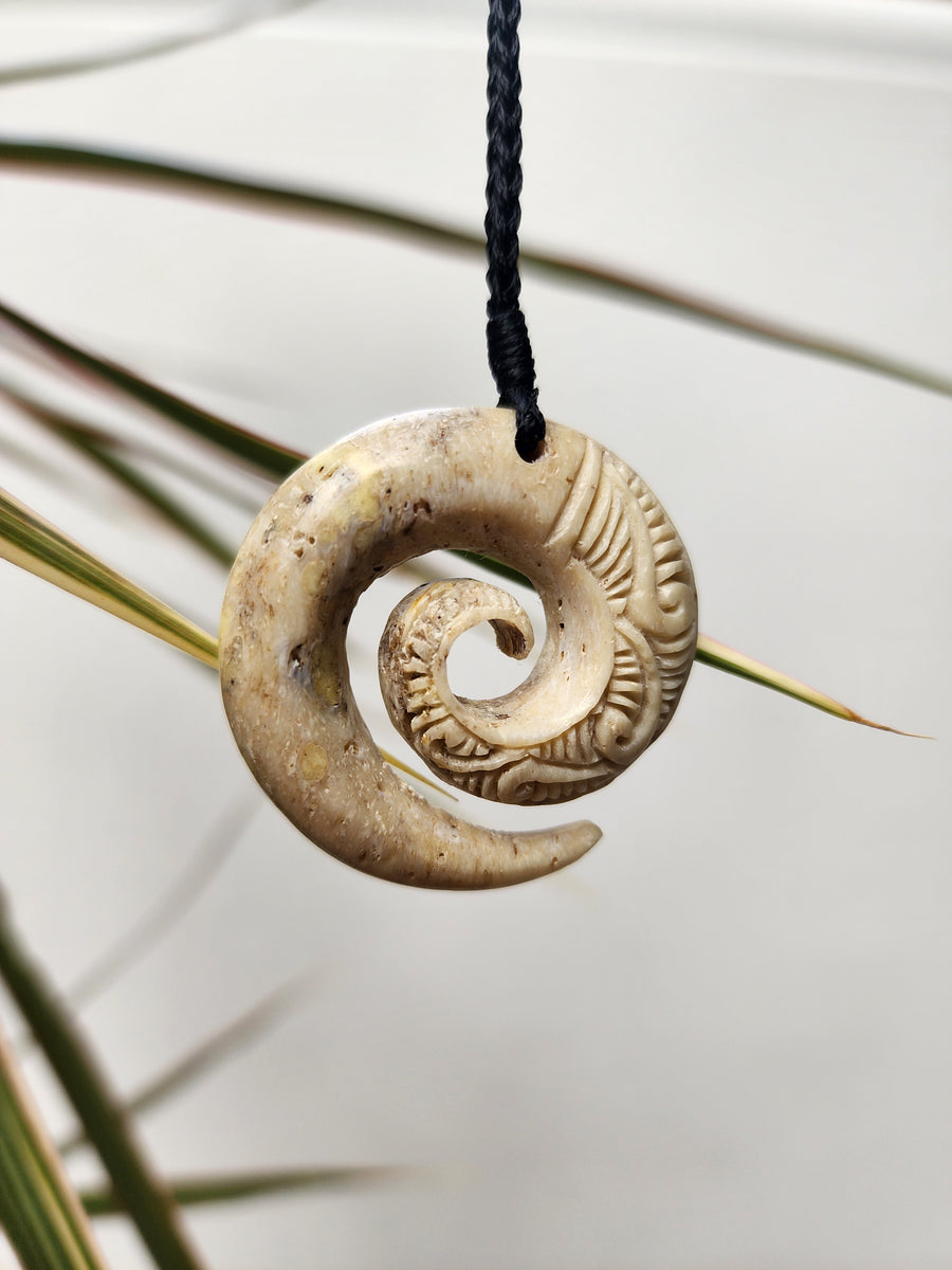 #2 Koru Whale Bone Carving – Pacific Shack Gold Coast