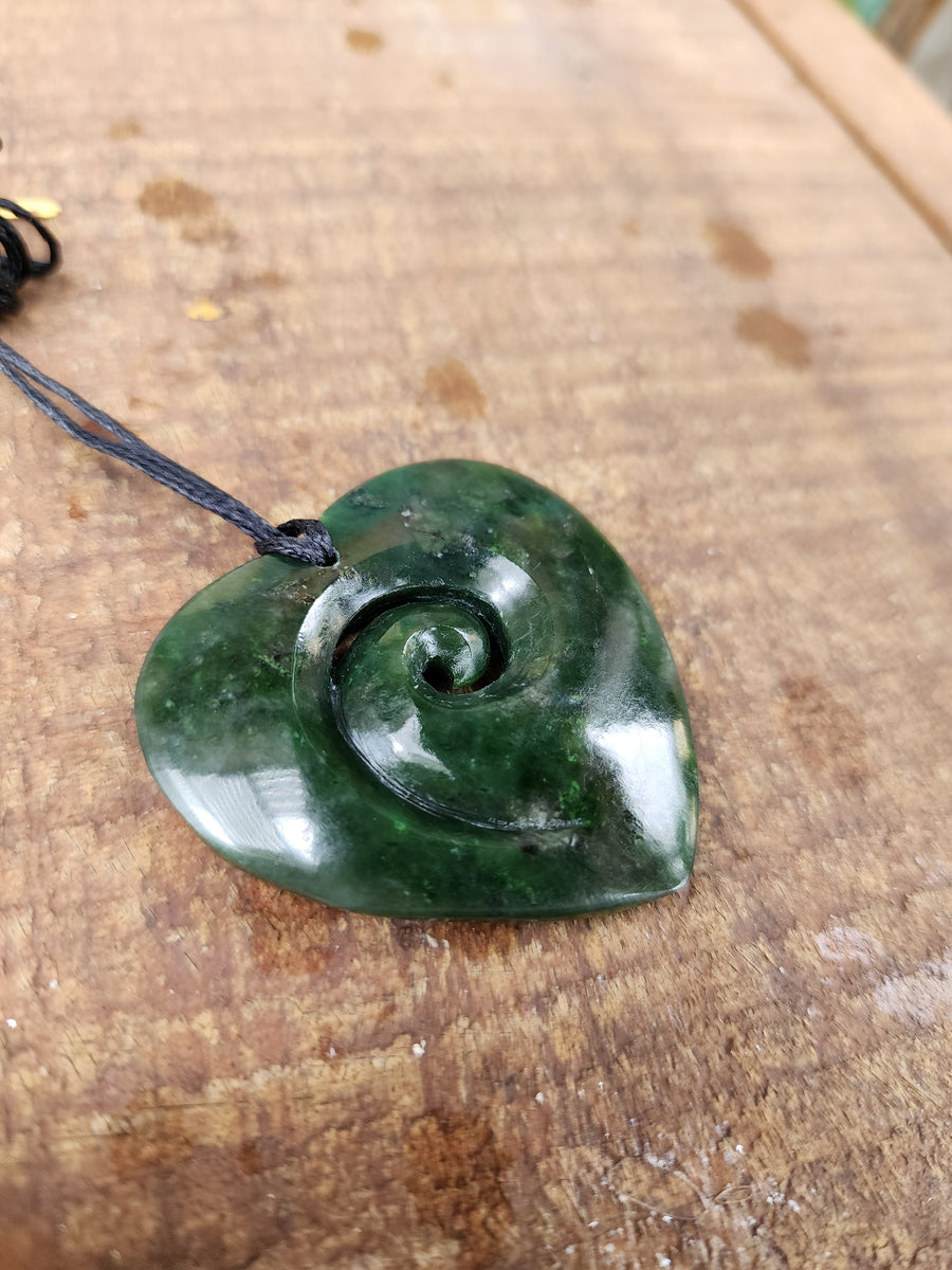 #B30 Manawa Koru Heart Pendant (60mm) – Pacific Shack Gold Coast